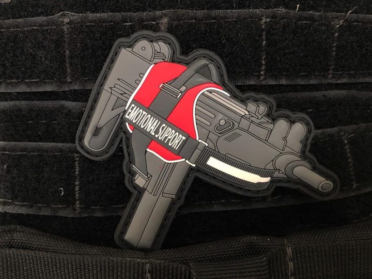 Emotional Support Uzi Morale Patch from Stickthison.com | Jerking the Trigger